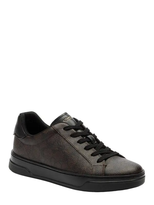 COACH High Line Signature Canvas Sneaker - Walnut & Black