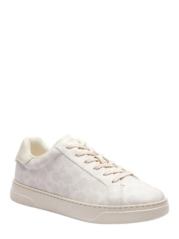 COACH High Line Signature Canvas Sneakers - Off White