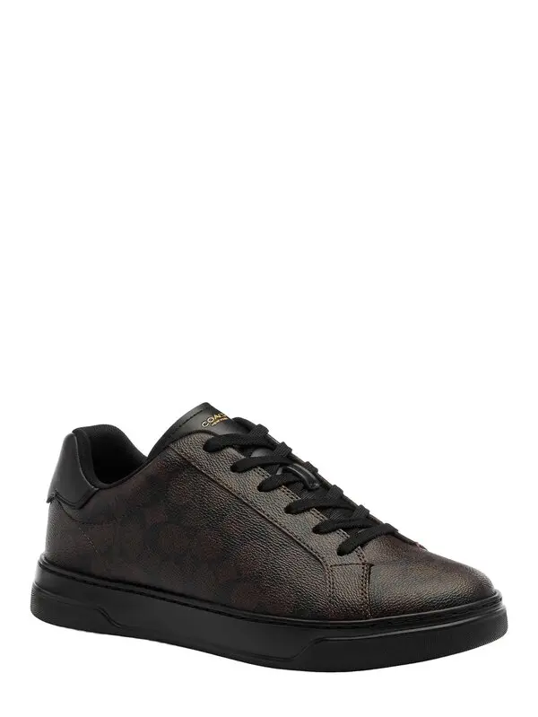 COACH High Line Signature Canvas Sneakers - Walnut & Black