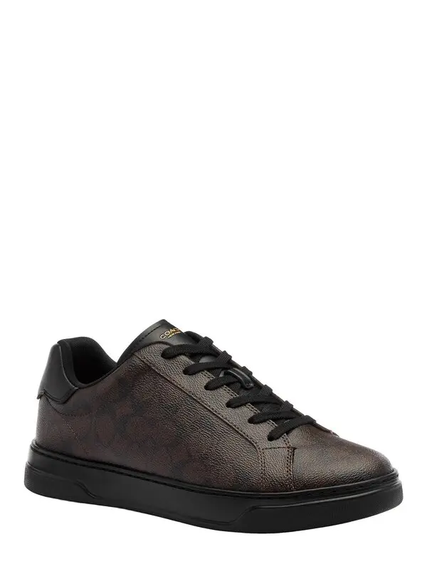 COACH High Line Signature Canvas Sneakers - Walnut & Black