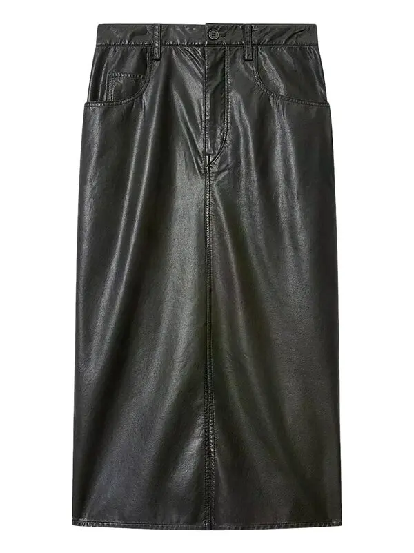 MARANT ETOILE Nilauria Pocket Midi Skirt - Black
