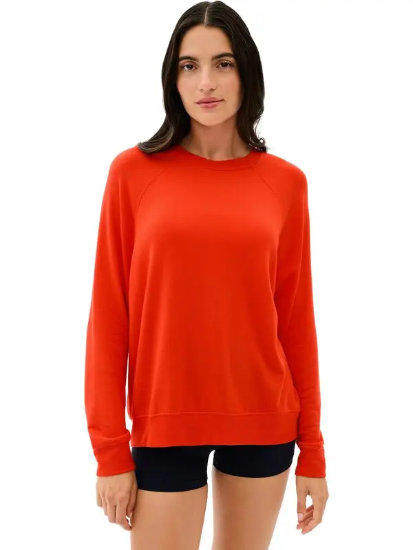 Splits59 Andie Oversized Fleece Sweatshirt - Lotus Red