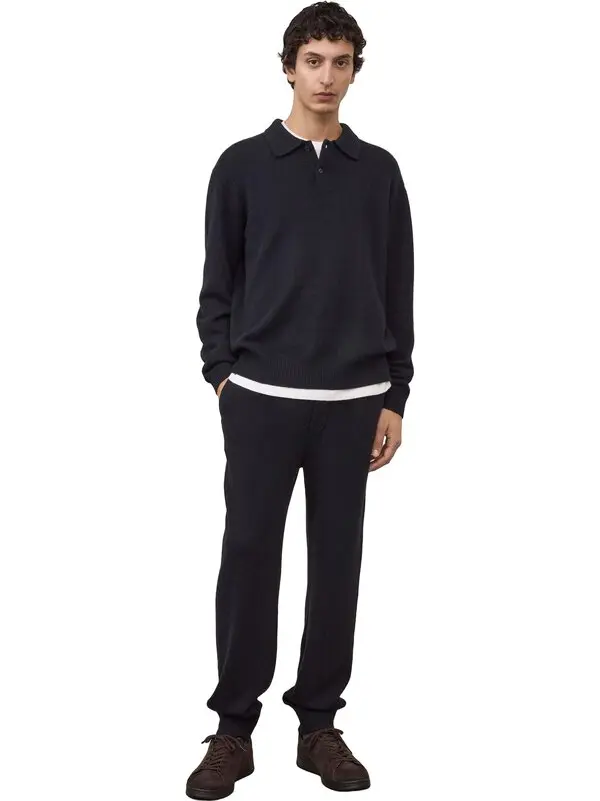 LISA YANG Rufus Cashmere Polo Sweater - Black