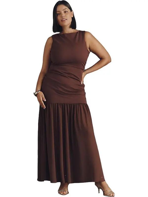 Show Me Your Mumu Aria Plus Strapless Maxi Dress - Chocolate