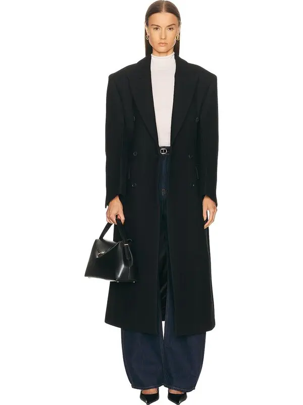 RÓHE Hourglass Wool Coat - Black