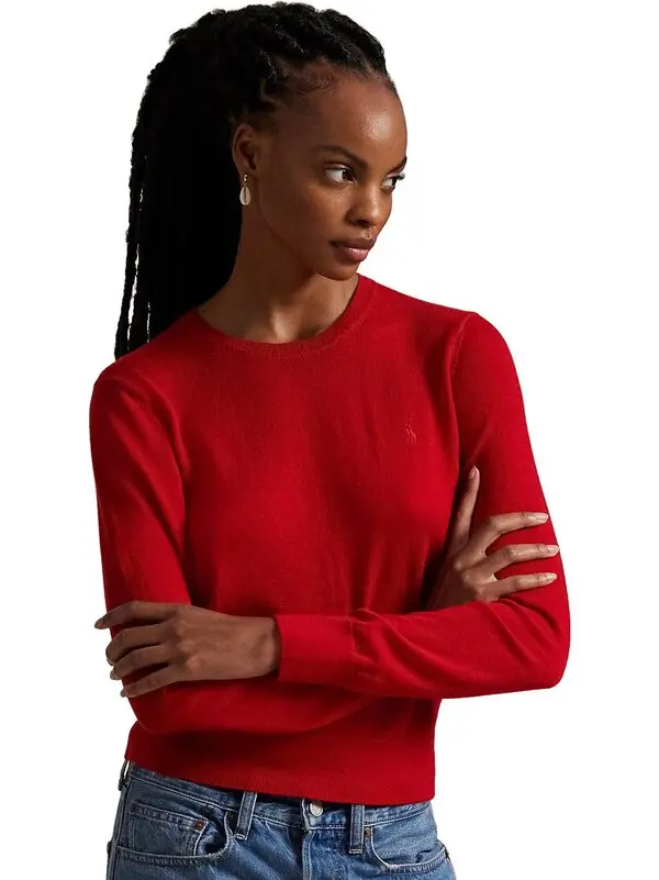Ralph Lauren Merino Wool Crewneck Sweater - Rl2000 Red