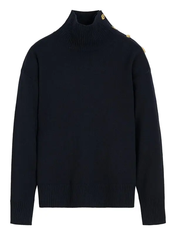 BY MALENE BIRGER Wool Knit Turtleneck Sweater - Black