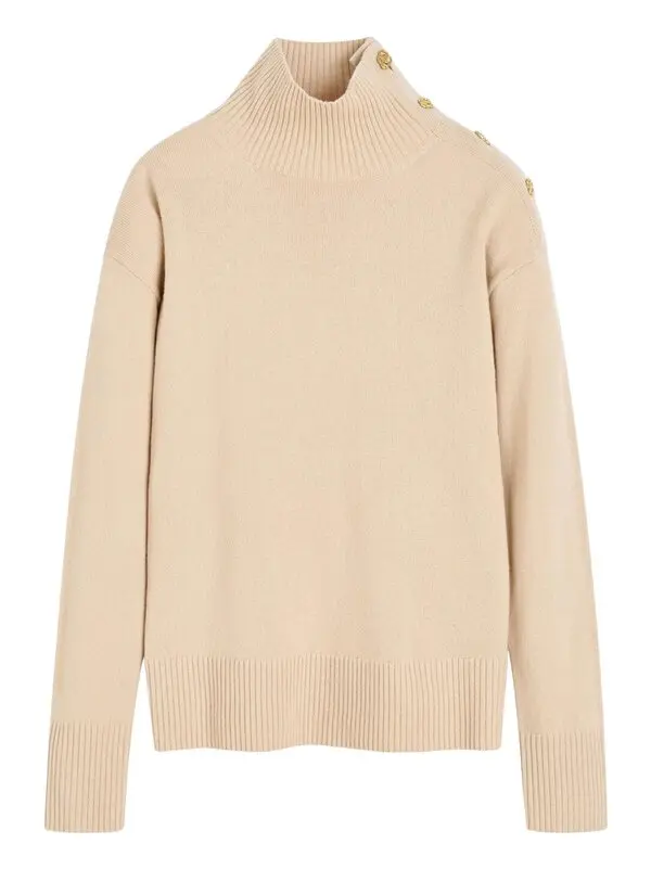 BY MALENE BIRGER Wool Knit Turtleneck Sweater - Beige
