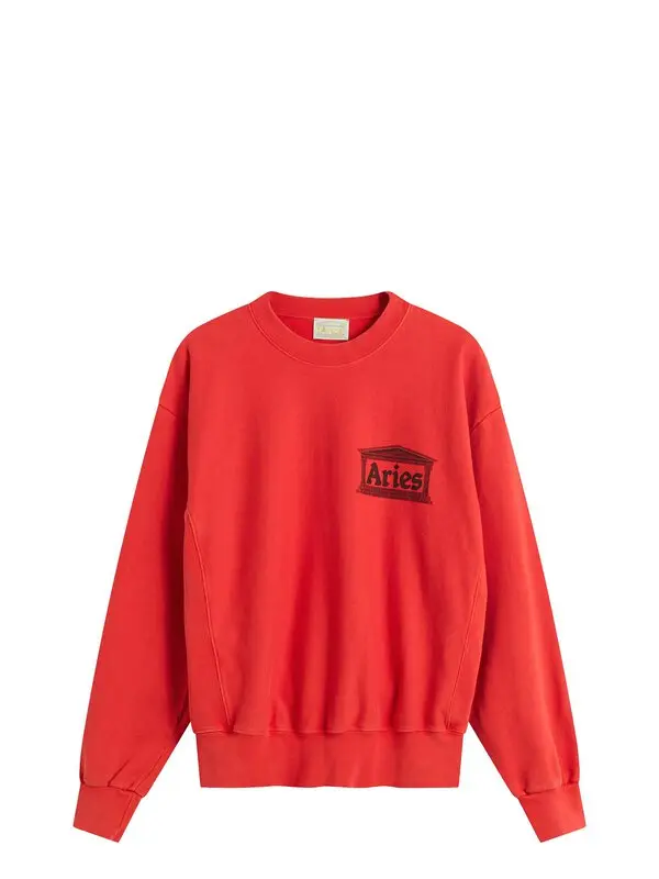 Aries Premium Aged Temple Sweatshirt - Red
