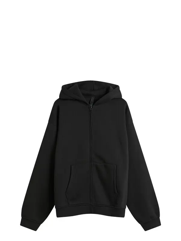 SKIMS Zip Up Relaxed Fit Hoodie - Washed Onyx
