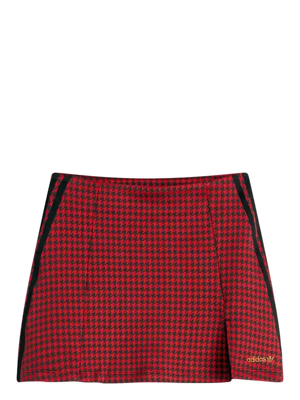 Adidas Houndstooth Tailored Mini Skirt - Better Scarlet/black