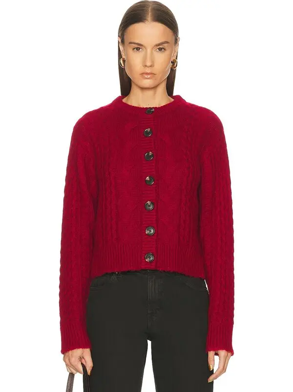 RE/DONE Cable Knit Cardigan - Rosso