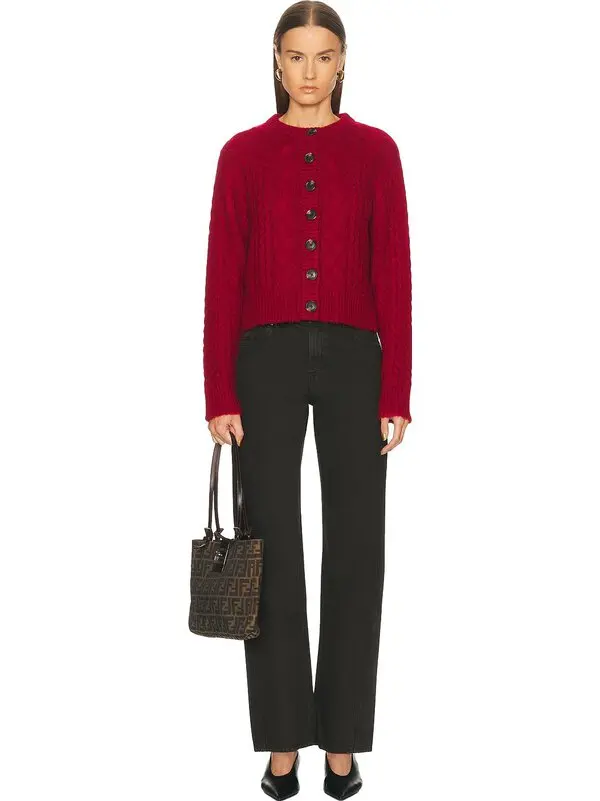 RE/DONE Cable Knit Cardigan - Rosso