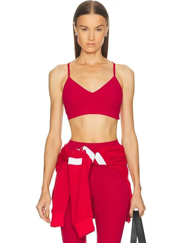 Year Of Ours Studio V Bralette In Red - Cinnamon