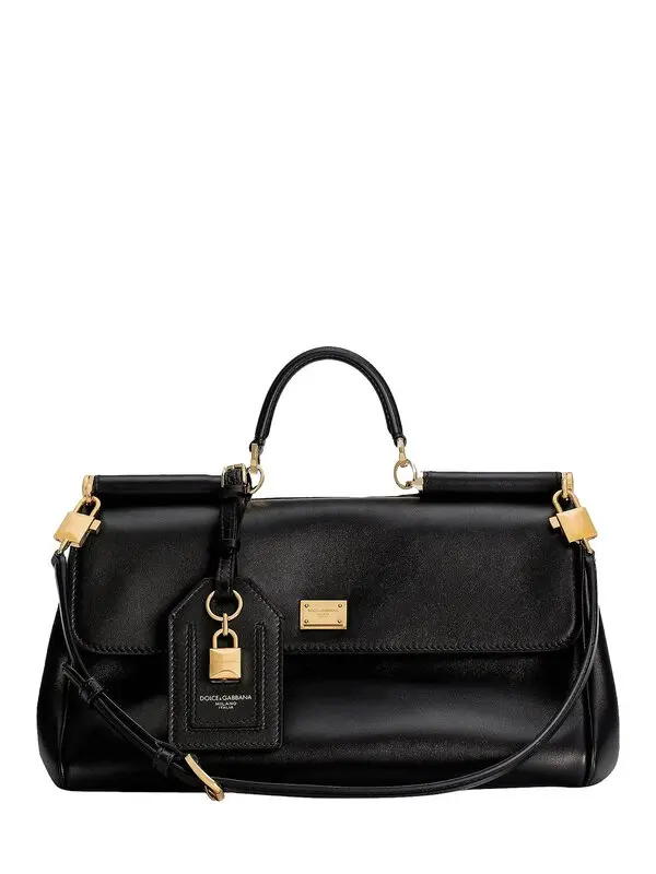 Dolce & Gabbana My Sicily Leather Crossbody Bag - Black