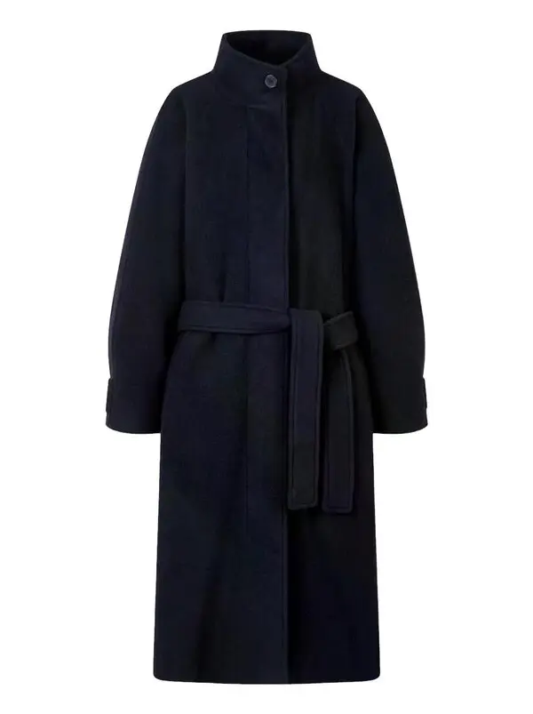 STUDIO TOMBOY Belted High-collar Coat - Blue