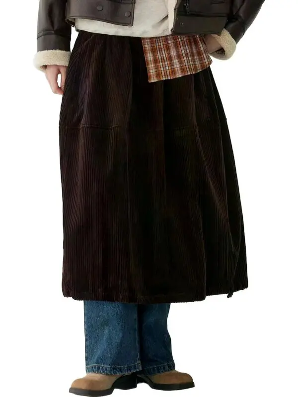 STUDIO TOMBOY Corduroy Balloon Skirt - Brown