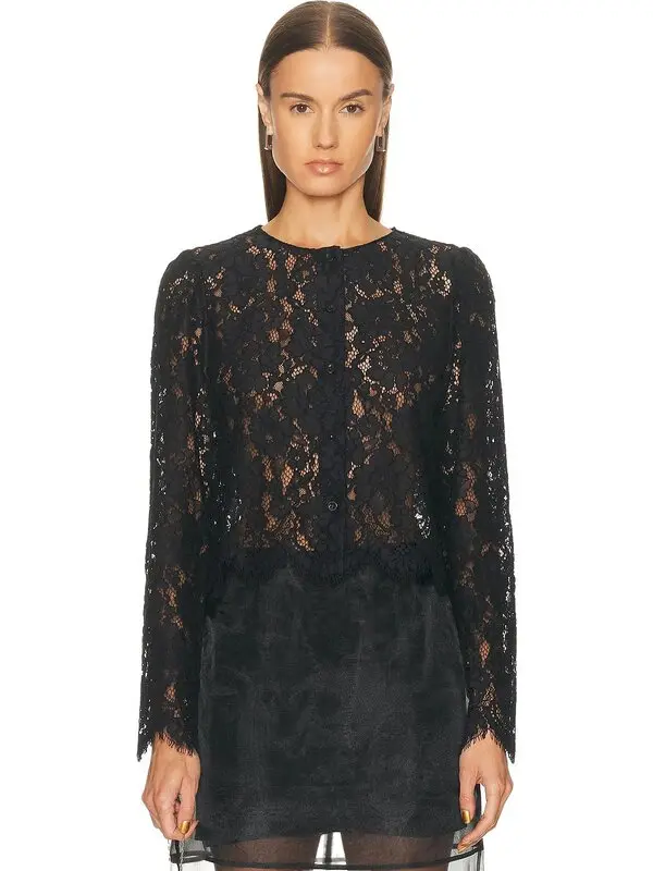 FRAME Lace Blouse - Black