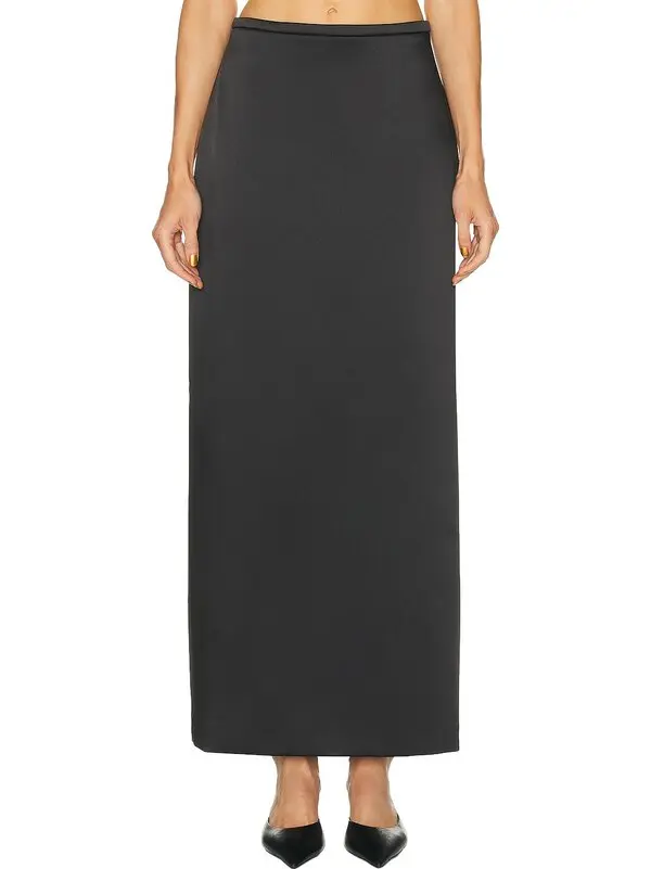 RÓHE Column Satin Skirt - Black