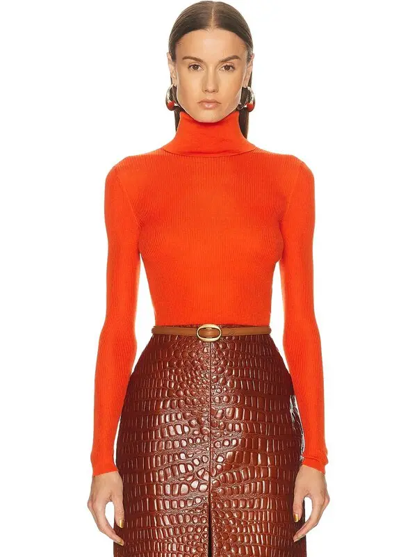 Saint Laurent Turtleneck Sweater - Orange