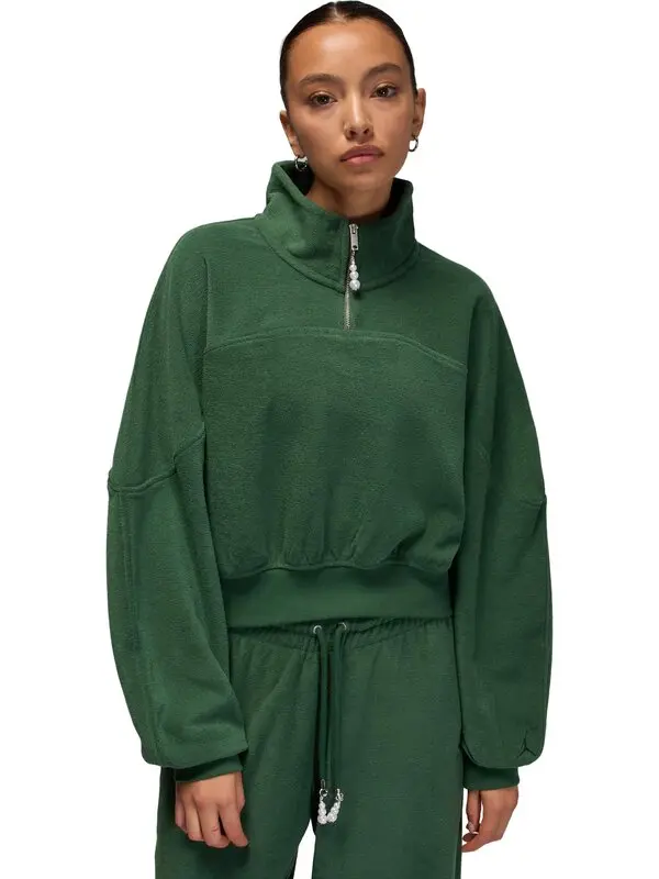 JORDAN Flight Fleece Quarter-zip Top - Green