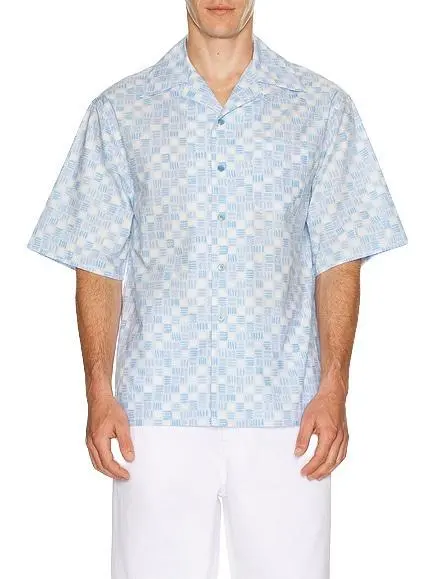 Marni Cuban Collar Bowling Shirt - Sky
