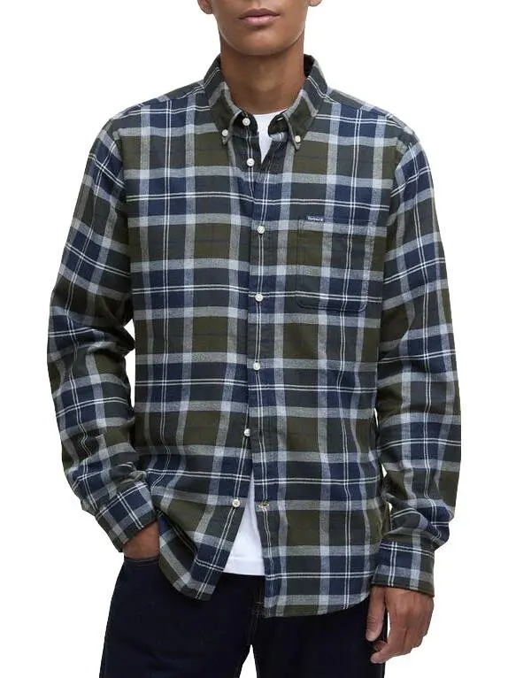 Barbour Rasay Plaid Brushed Cotton Button-down Shirt - Fernwood Tartan