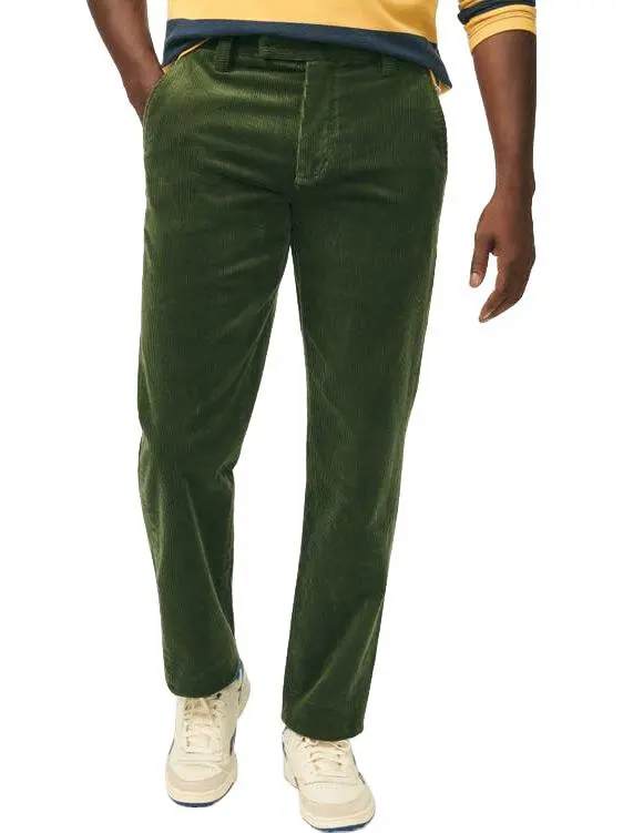 Brooks Brothers Flat-front Corduroy Trousers - Dark Green