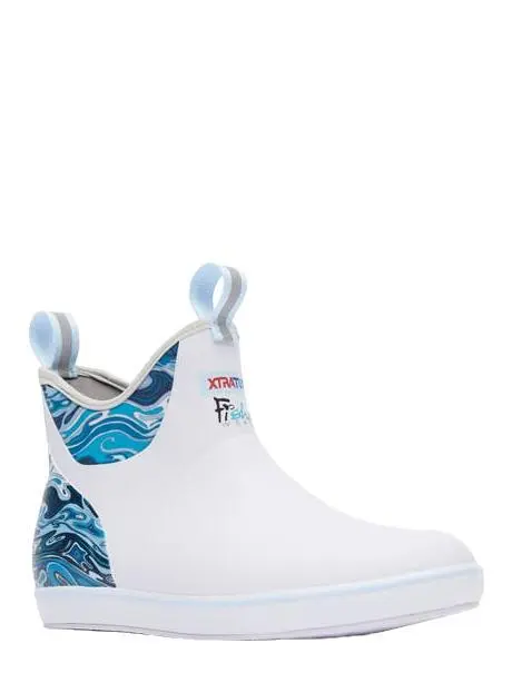 XTRATUF Waterproof Ankle Deck Boots - White/fishe Waters