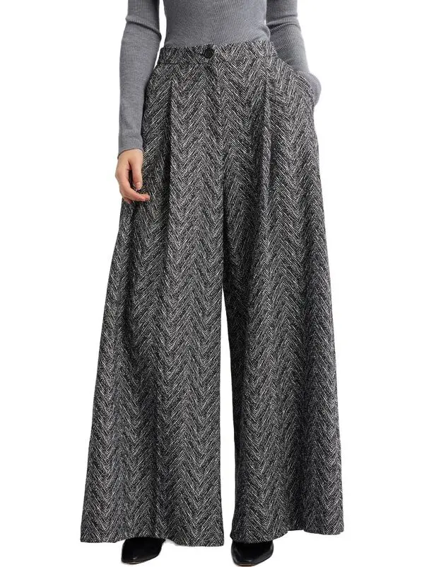 BOSS Tetosa Pleated Pants - Monochrome Herringbone