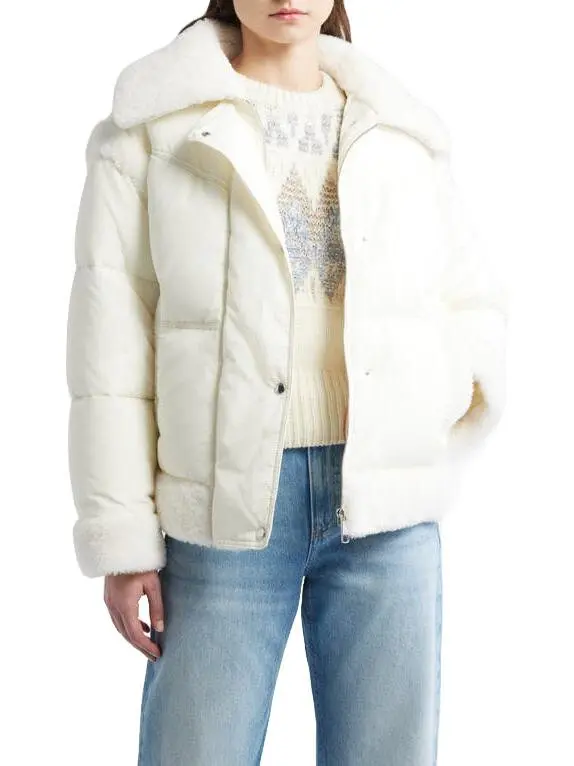 Hugo Boss Pajuna Faux Fur-lined Puffer Jacket - Open White