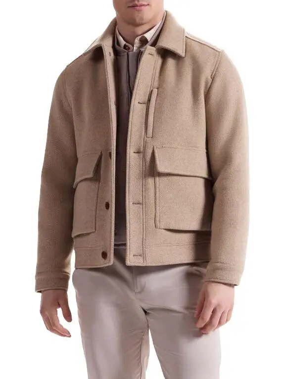 Bugatchi Tweed Jacket With Removable Quilted Vest - Walnut