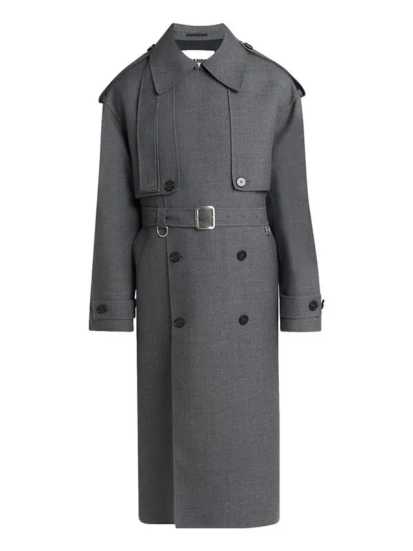 JIL SANDER Belted Double-breasted Trench Coat - London Fog