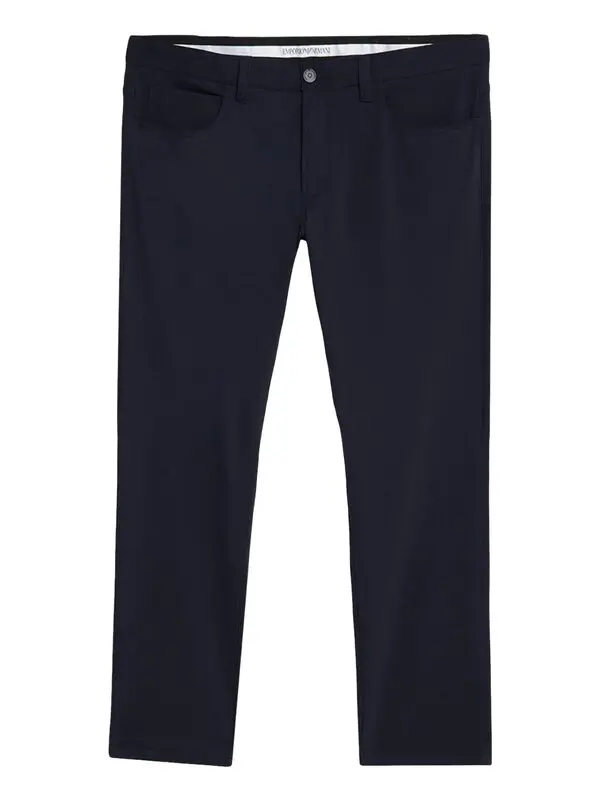 Emporio Armani Straight Leg Stretch Five-pocket Pants - Navy