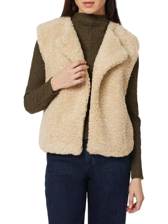 Habitual Faux Shearling Vest - Natural