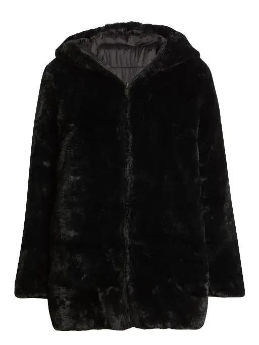 SAVE THE DUCK Bridget Reversible Faux Fur Hooded Jacket - Black