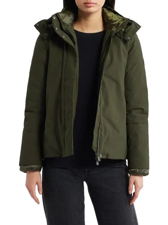 SAVE THE DUCK Elaine Waterproof Hooded Jacket - Land Green