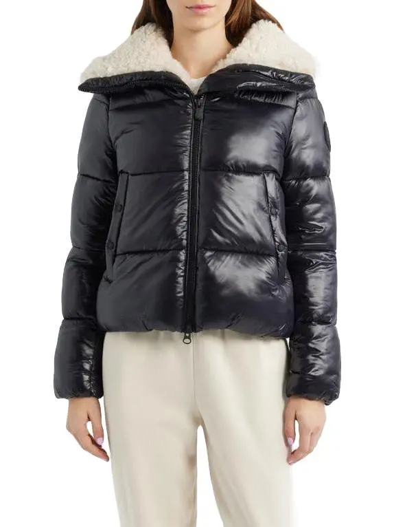 SAVE THE DUCK Water Resistant Quilted Puffer Jacket - Black