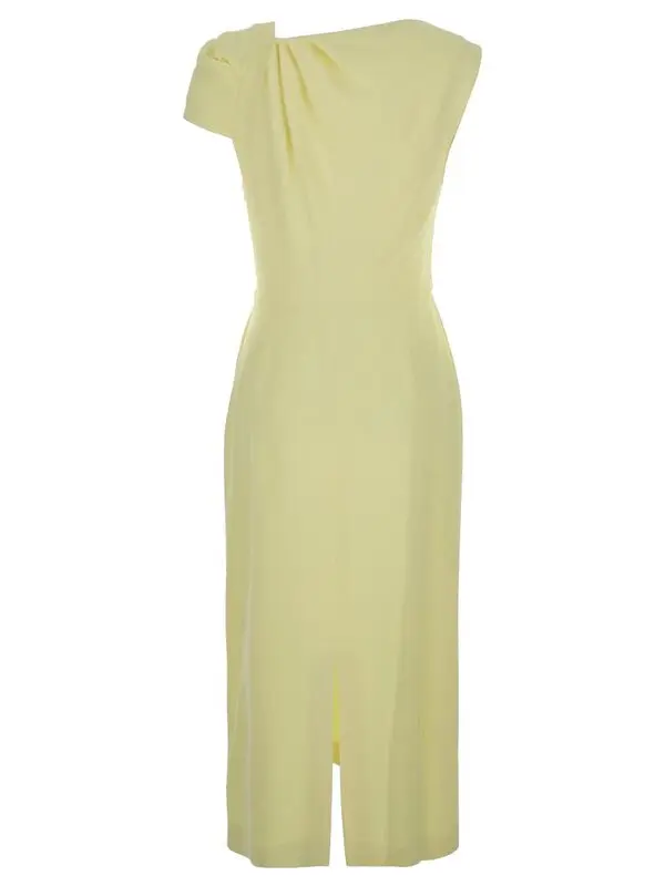 Givenchy Midi Dress With Draped Detail And Rear Slit - Yellow