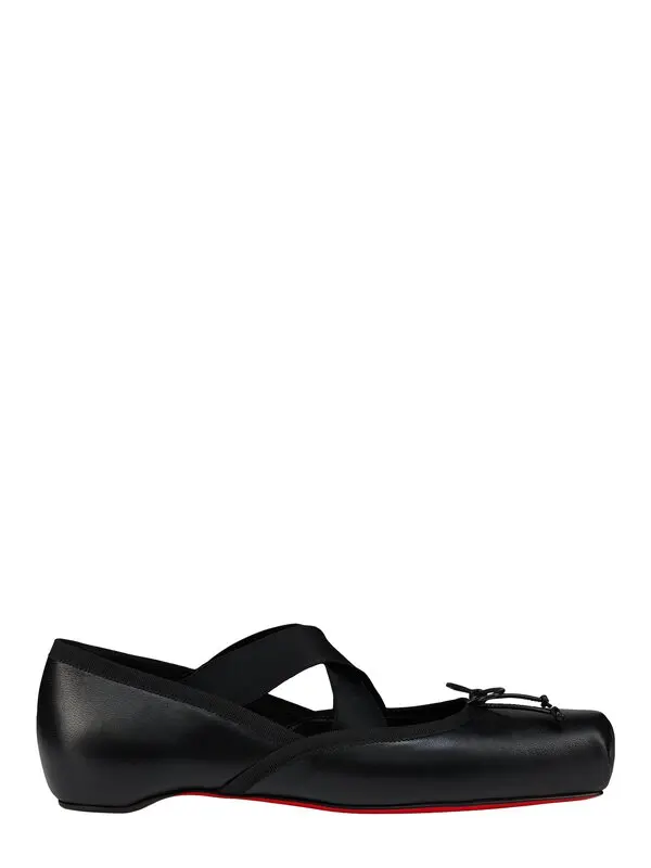 CHRISTIAN LOUBOUTIN Cassiasticina Leather Ballet Flats - Black