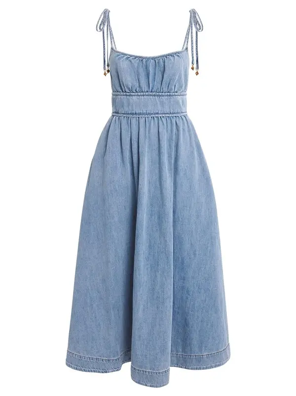 Zimmermann Denim Wanderlust Midi Dress - Blue