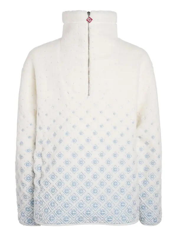 Casablanca Embroidered Gradient Fleece Jacket - White