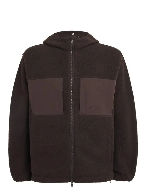 REPRESENT 247 Borg Fleece Zip-up Jacket - Brown