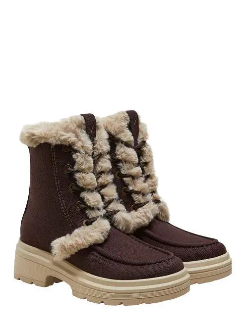 Vivaia Faux Fur Lined Water-repellent Boots - Dark Chocolate