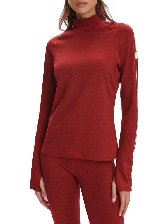 Varley Always Warm Mock Neck Top - Red Dahlia Marl