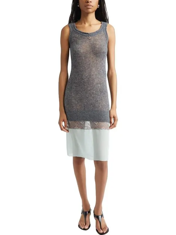 Coperni Mixed Media Slipdress - Grey