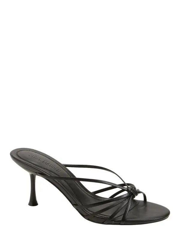 Steve Madden Edna Leather Slide Sandal - Black Leather