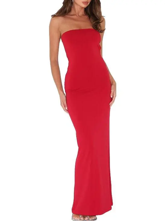 TIGER MIST Daniela Strapless Maxi Dress - Red