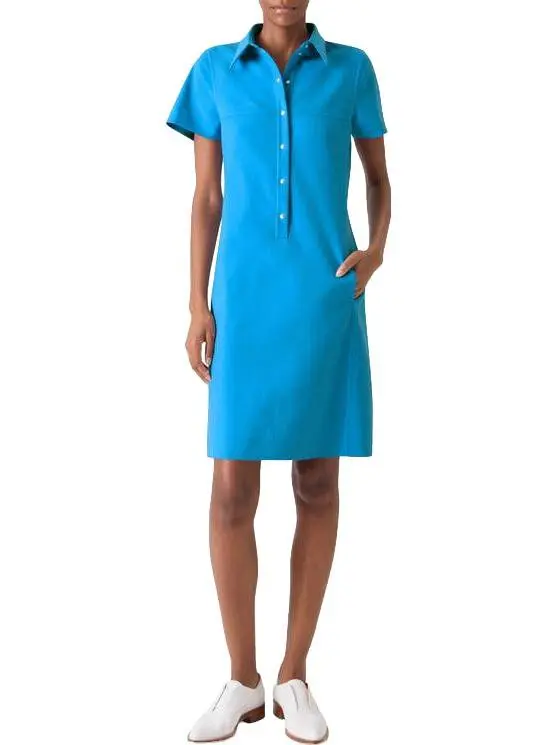 Akris Cotton & Silk Blend Double Face Polo Dress - Twilight