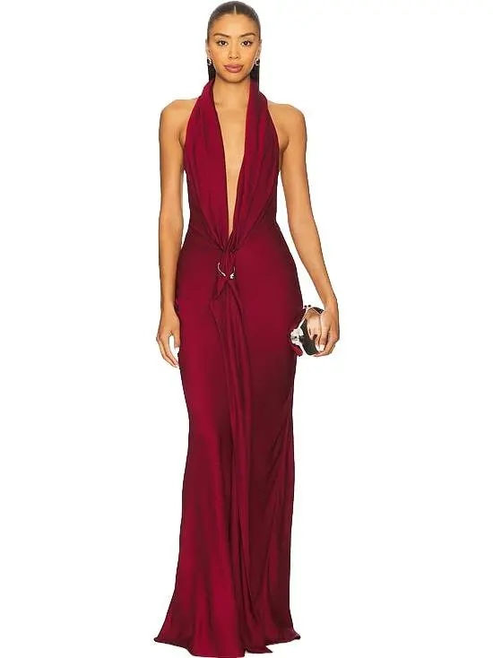 Misha Collection The Donna Satin Dress - Jester Red